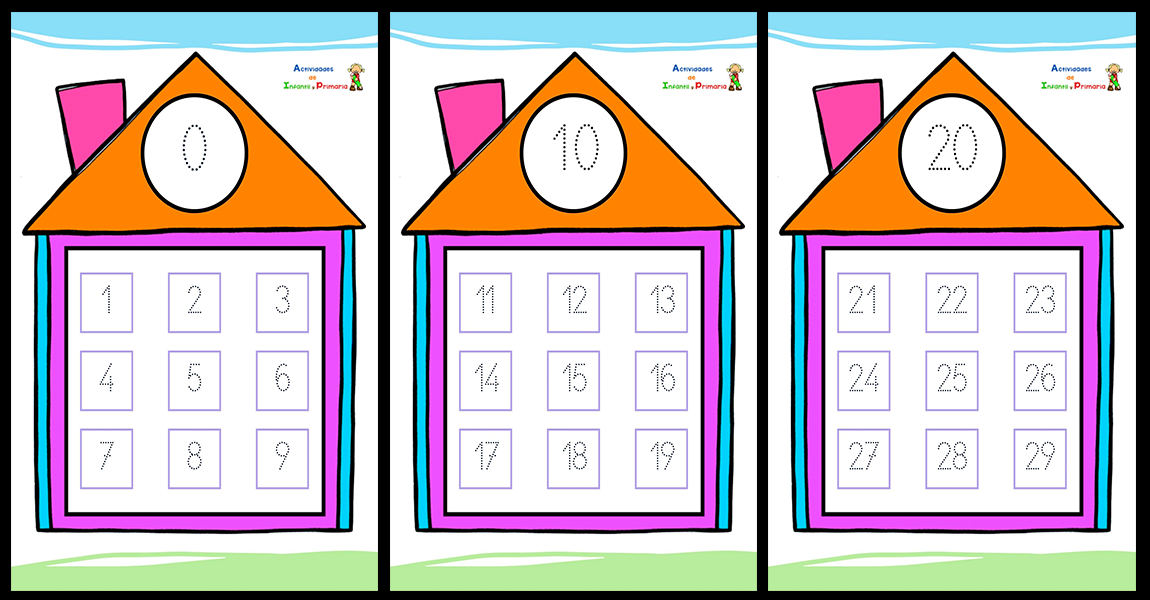 Las casitas de la familia de los números - Actividades de infantil y ...