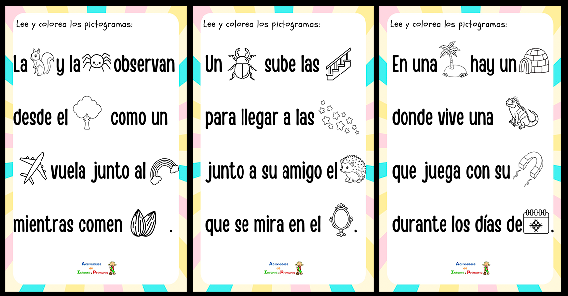 Lecturas con pictogramas, especial vocales - Actividades de infantil y ...