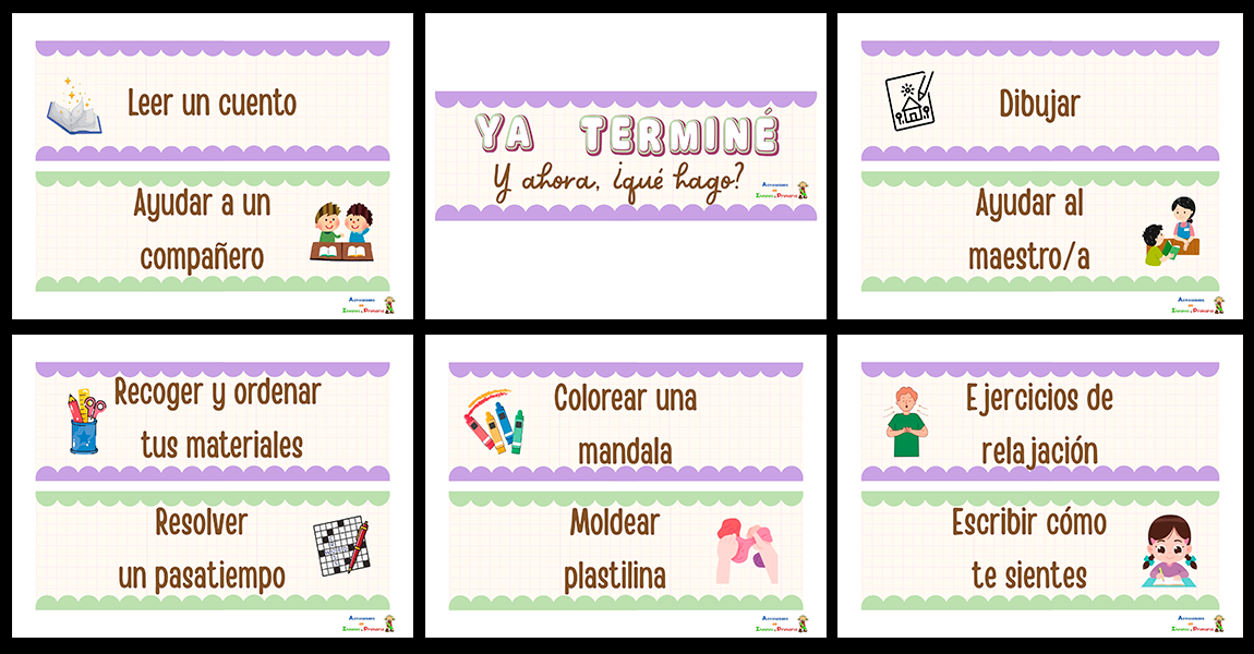 Tarjetitas con actividades para alumnos que acaban pronto sus tareas ...