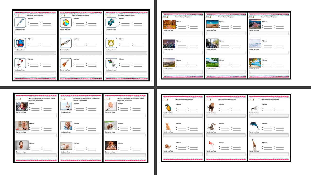 Colección de fichas para hacer descripciones: Personas, objetos ...