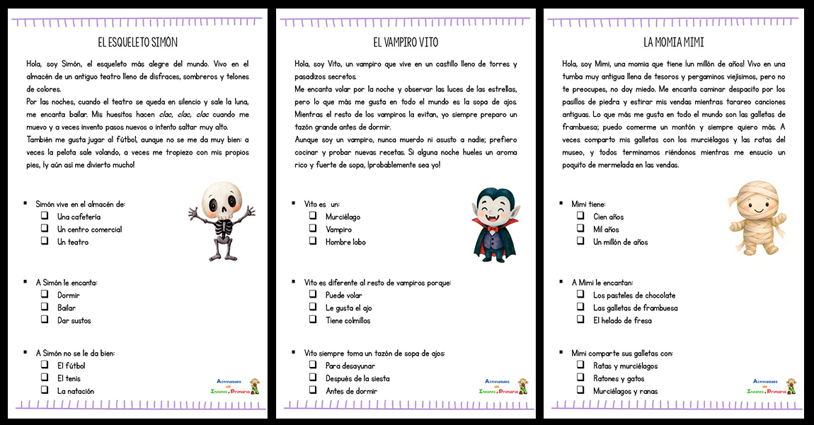 personajes de Halloween archivos - Actividades de infantil y primaria