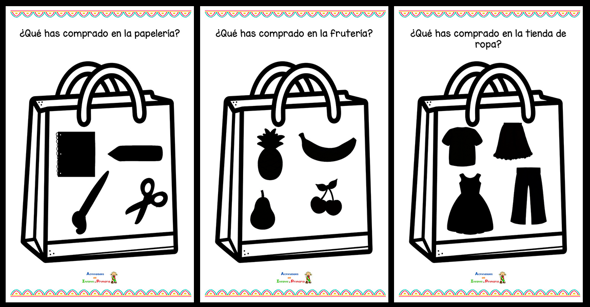 Actividad de atención y discriminación visual: Nos vamos de compras - Actividades de infantil y ...