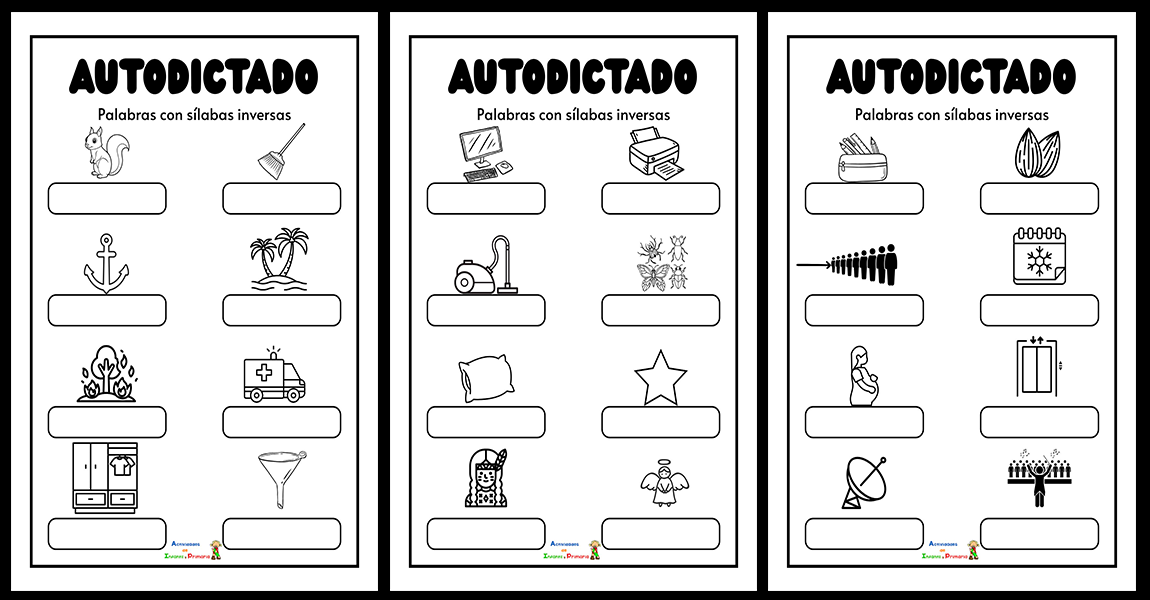 Autodictado de palabras con sílabas inversas - Actividades de infantil ...