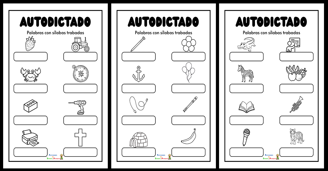 Autodictado de palabras trabadas con imágenes - Actividades de infantil ...