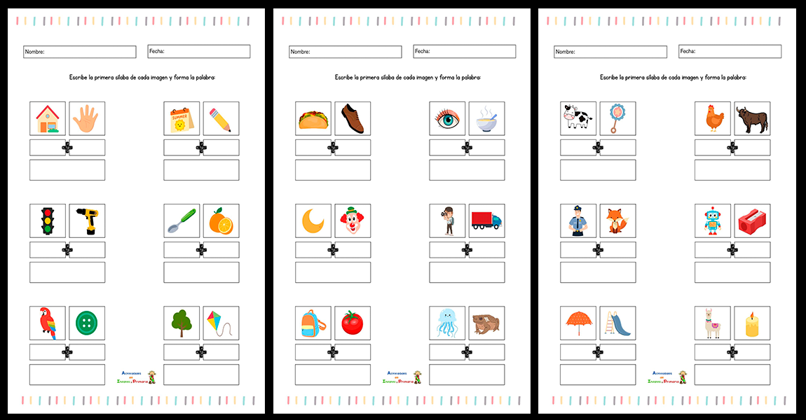Conciencia silábica: Forma palabras a partir de la sílaba inicial ...
