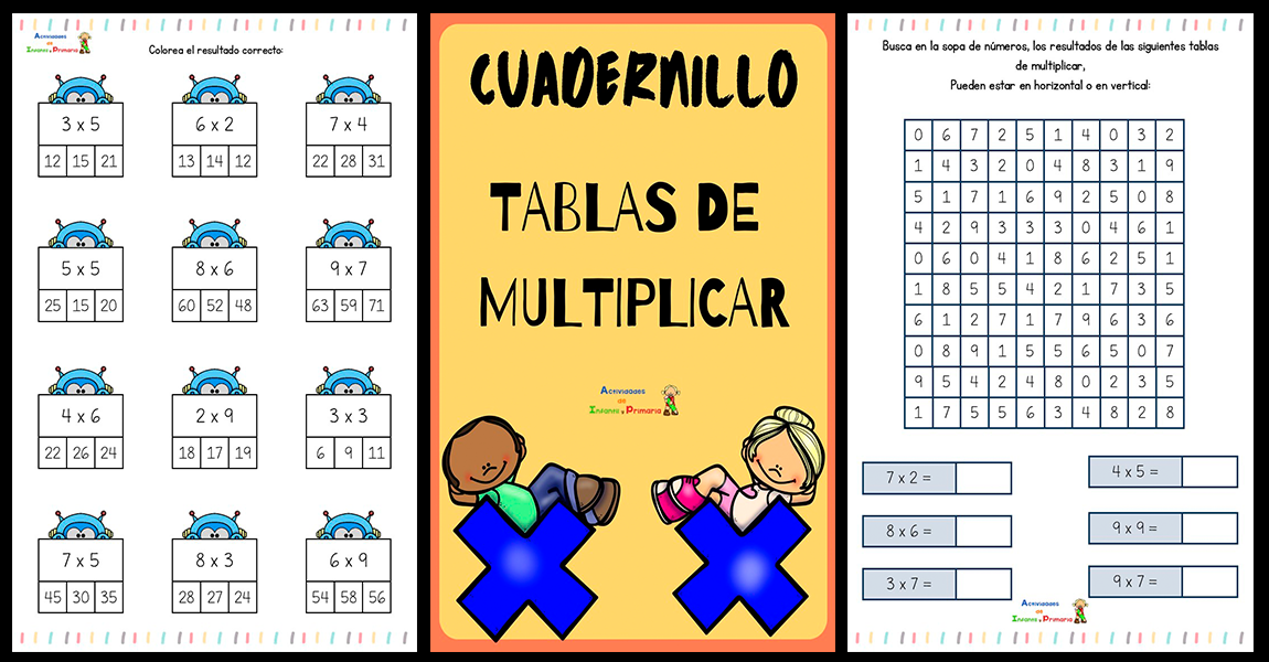 Cuadernillo de actividades para dominar las tablas de multiplicar ...