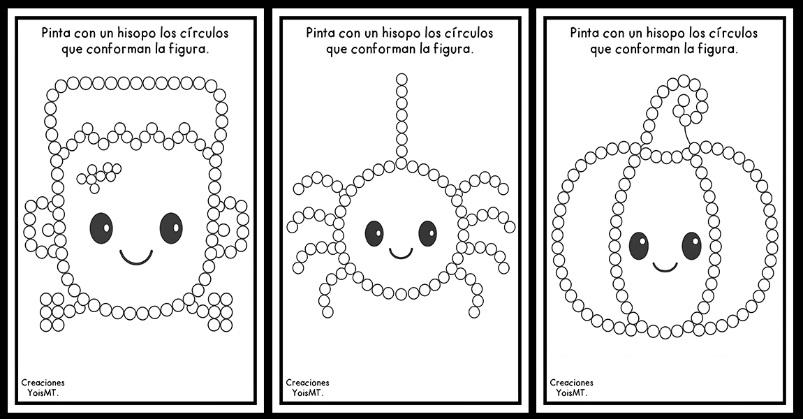 Dibujos de Halloween para pintar con hisopos - Actividades de infantil ...