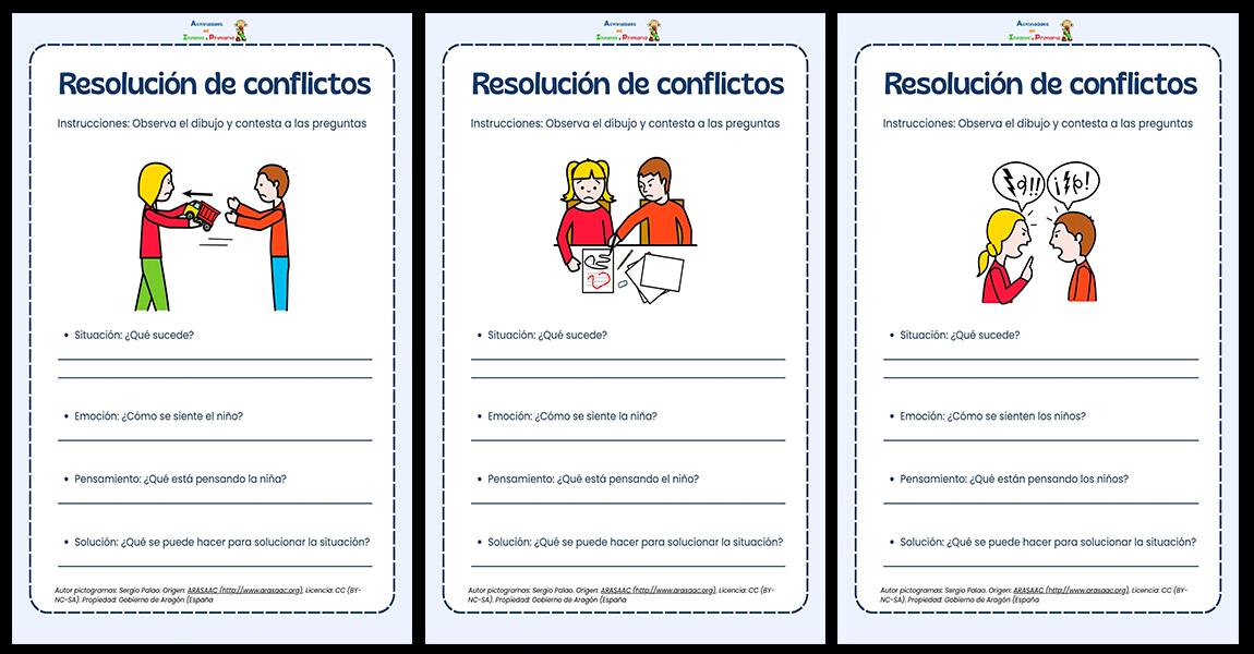 Resolución de conflictos con pictogramas - Actividades de infantil y ...