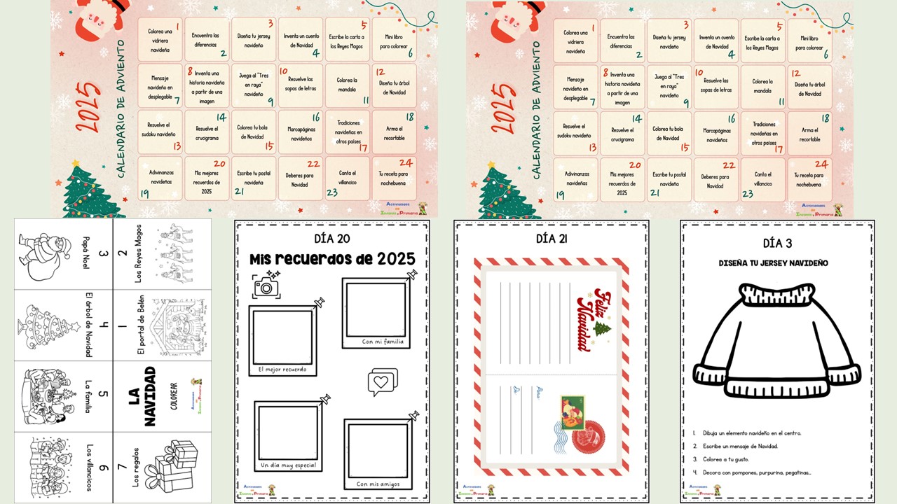 Calendario de adviento + cuaderno de actividades: 24 propuestas para ...