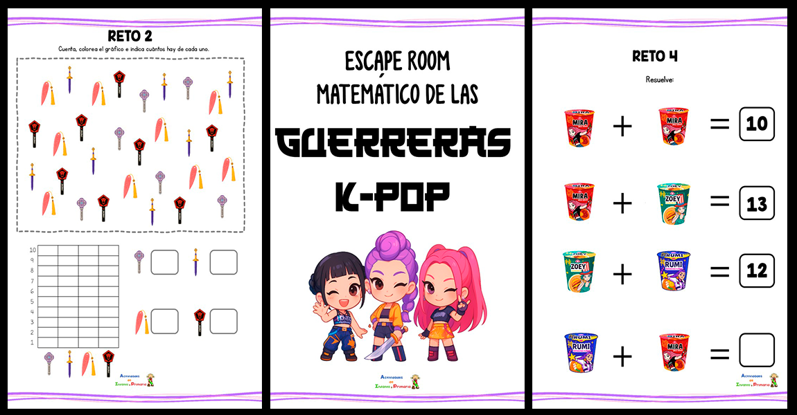 Escape room matemático con las Guerreras K-Pop - Actividades de ...