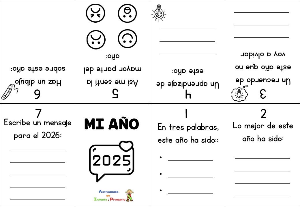 Dinámica cierre de año: Mini libro sobre mi 2025 - Actividades de ...