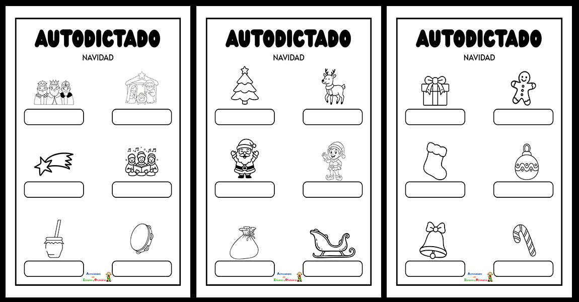 Autodictado de palabras navideñas: Escribe y colorea - Actividades de ...