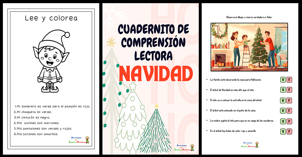 Cuadernito recopilatorio: Actividades de comprensión lectora de Navidad ...