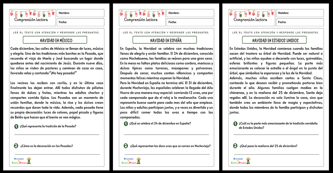 Descubre la Navidad en otros países con estas lecturas comprensivas ...
