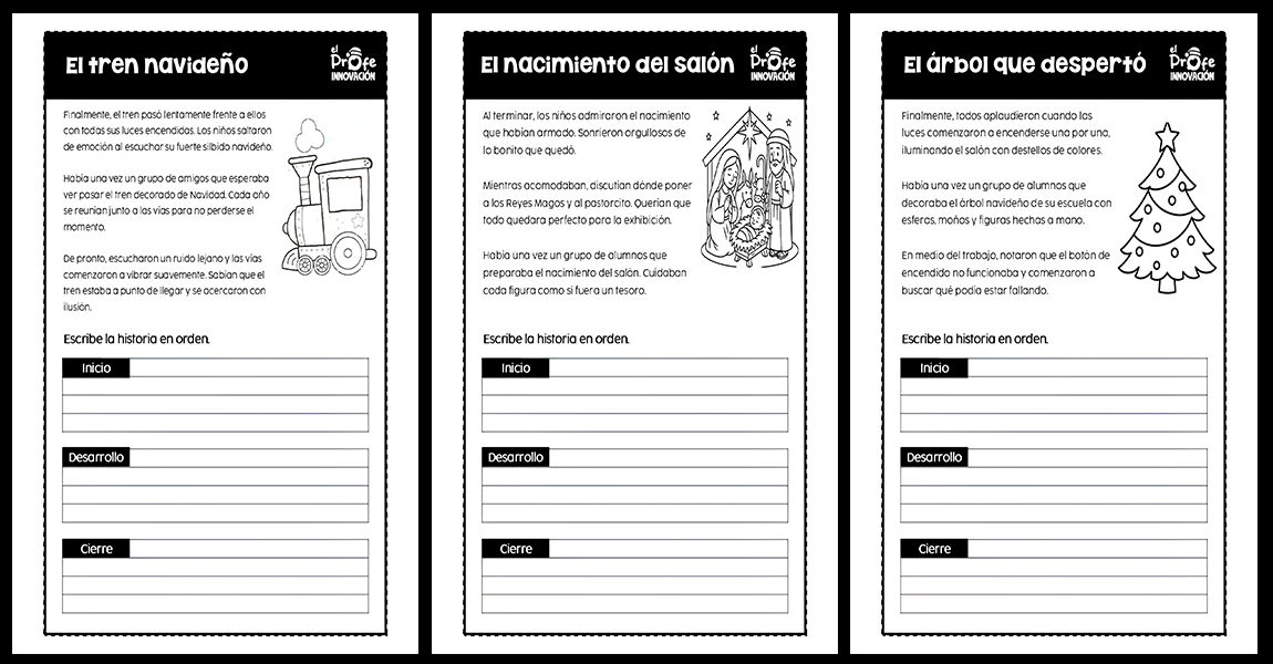 Lecturas de Navidad para ordenar - Actividades de infantil y primaria