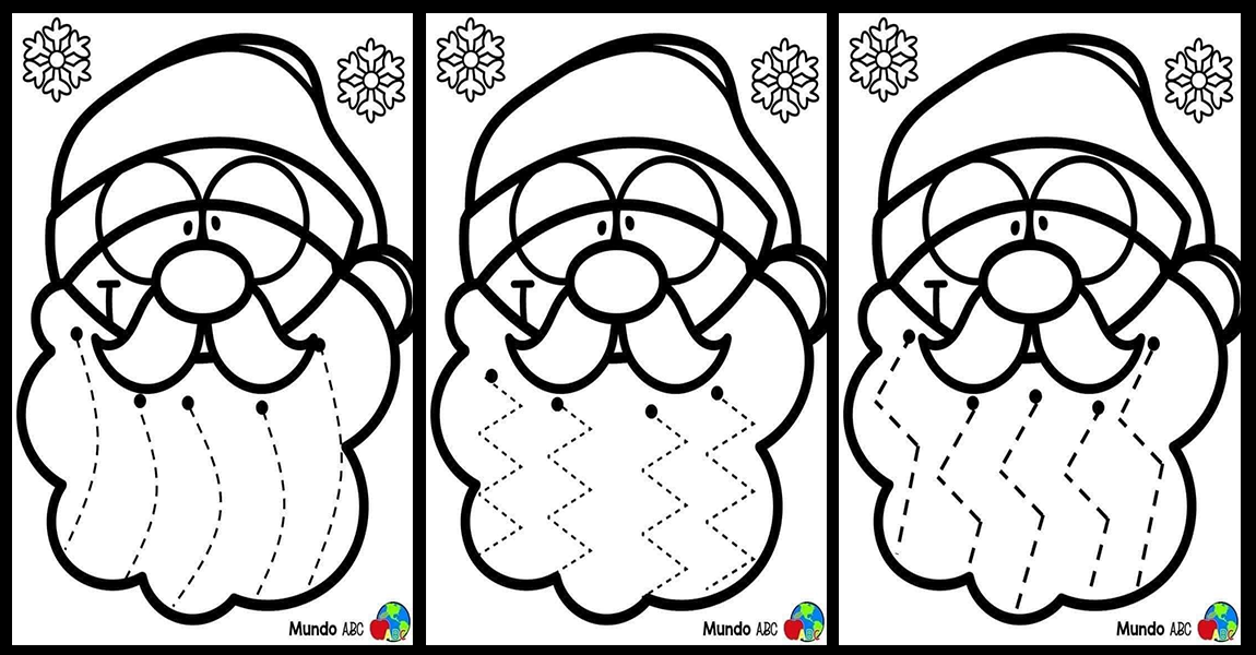 Fichas para recortar la barba de Papá Noel - Actividades de infantil y ...