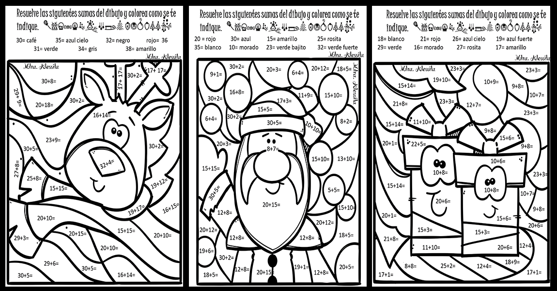 Vidrieras matemáticas navideñas: Suma, resuelve y colorea - Actividades ...