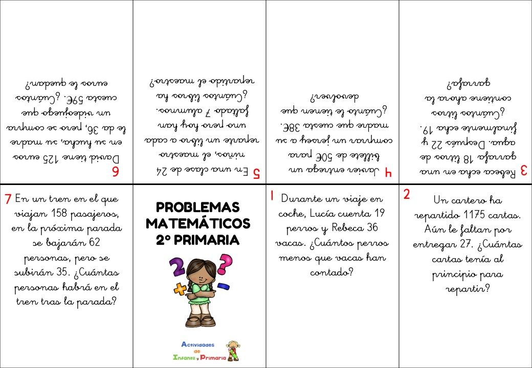 Mini libro de problemas matemáticos 2º Primaria - Actividades de ...