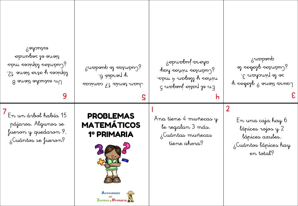 Mini libro problemas matemáticos 1º Primaria - Actividades de infantil ...