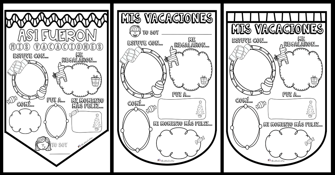Banderines "Asi fueron mis vacaciones de Navidad..." - Actividades de ...