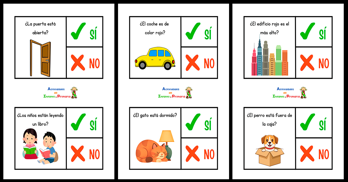 Comprensión de preguntas con respuestas Sí-No - Actividades de infantil ...