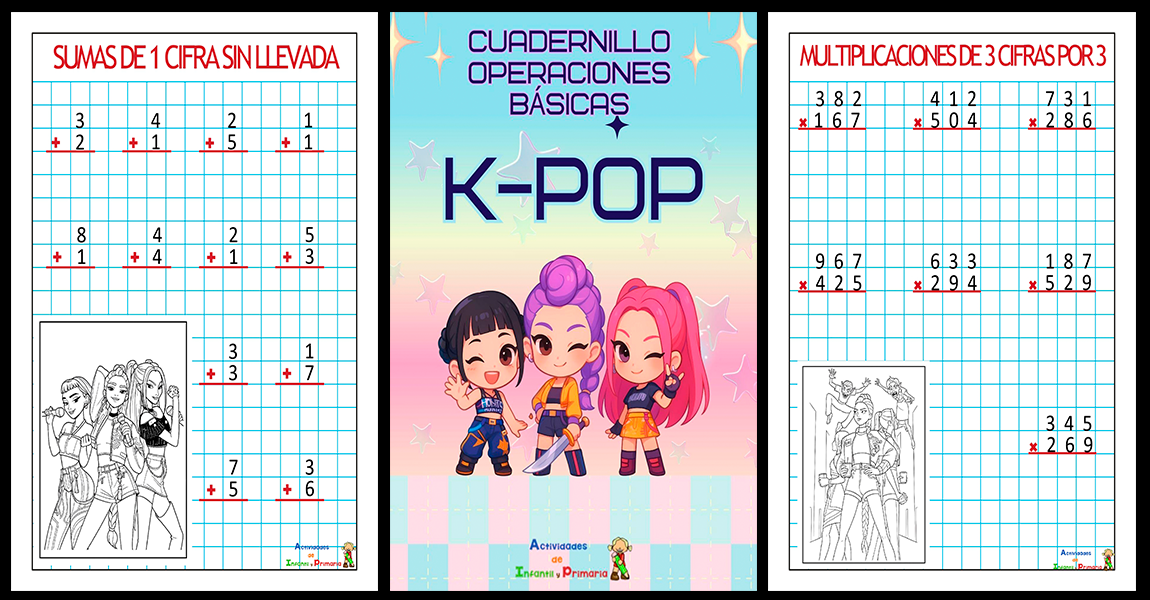 Súper cuadernillo de operaciones básicas de las Guerreras K-POP ...