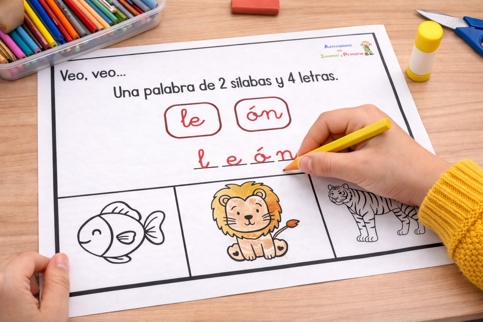 Veo veo una palabras con un número de sílabas y letras - Actividades de ...