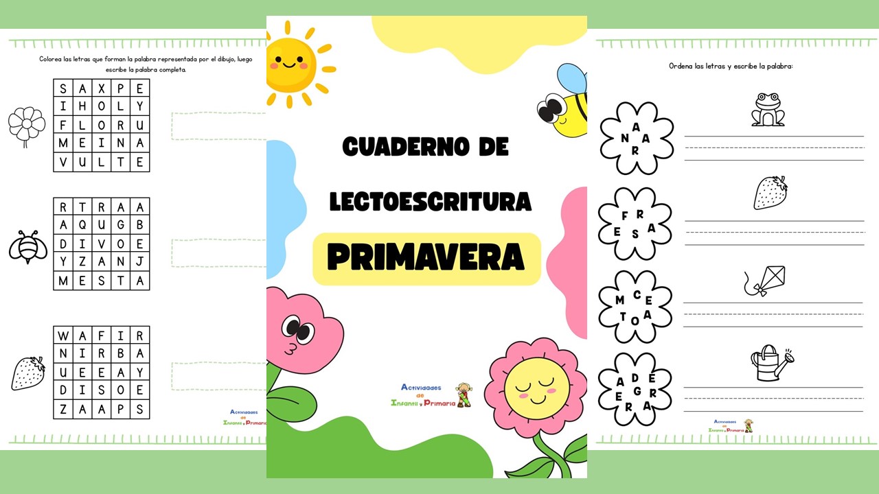 Cuaderno de lectoescritura con vocabulario de primavera - Actividades ...