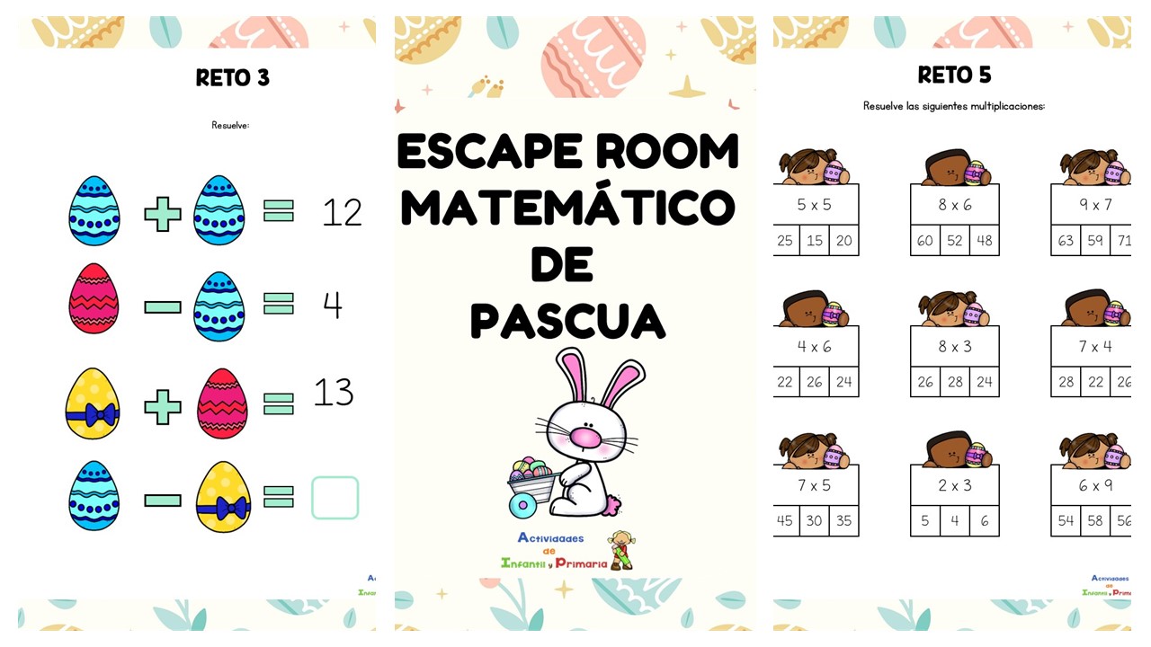 Escape room matemático de Pascua - Actividades de infantil y primaria