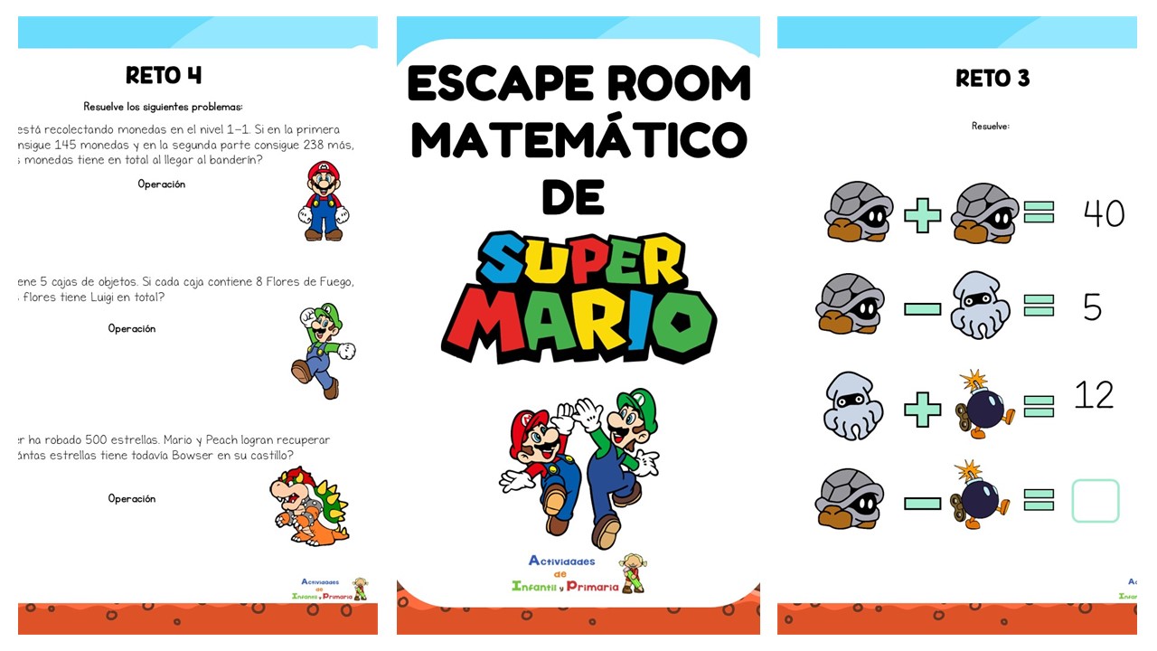 Escape room matemático de Super Mario Bros - Actividades de infantil y ...