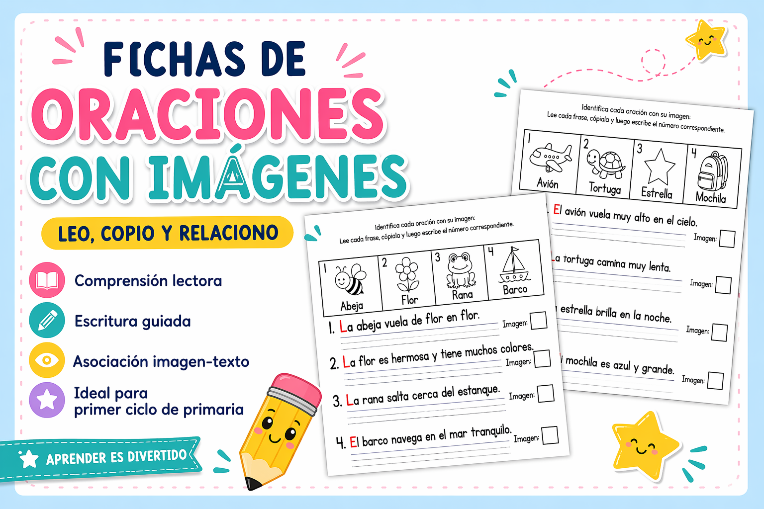 Identificación de oraciones con imágenes - Actividades de infantil y ...