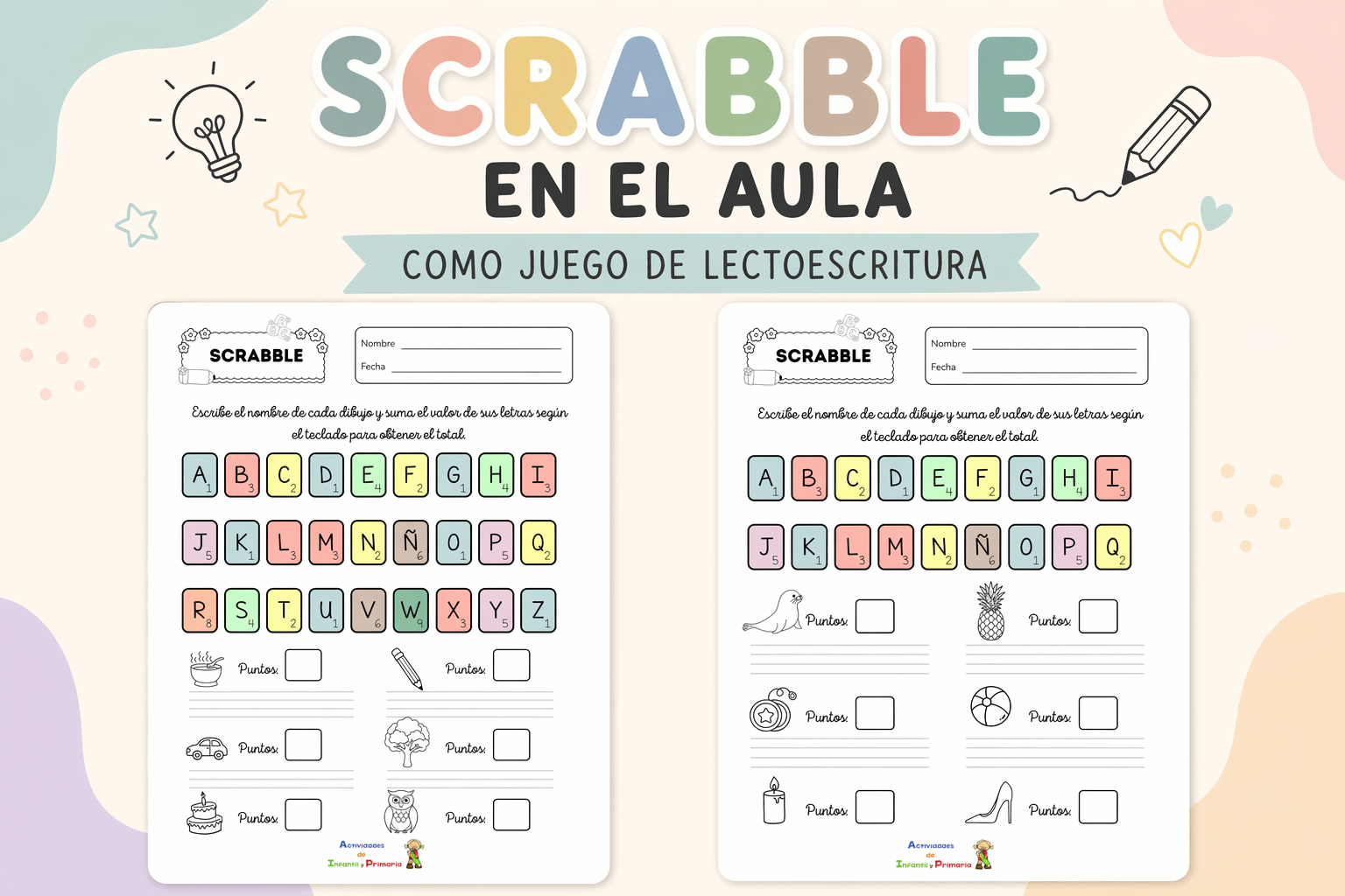 Juego de lectoescritura: Scrabble para aprender jugando - Actividades ...