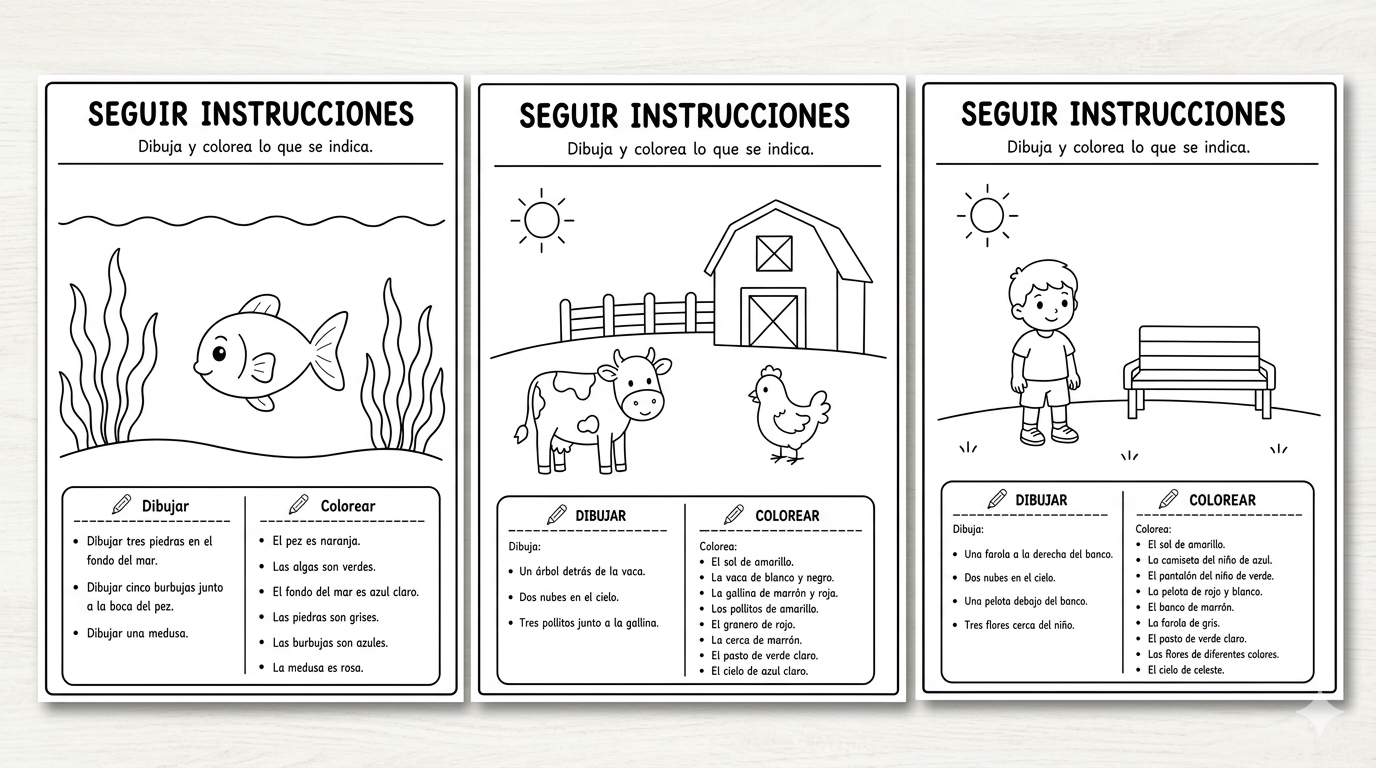 Lee, dibuja y colorea: De la lectura al lápiz - Actividades de infantil ...