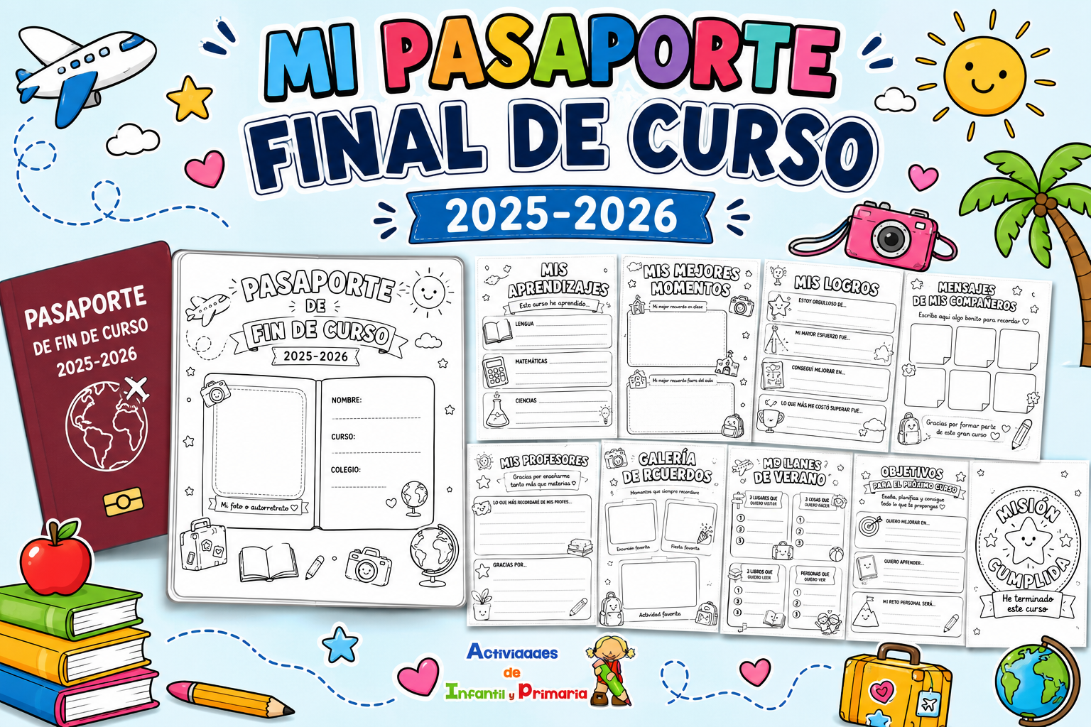 Mi pasaporte final de curso 2025-2026 - Actividades de infantil y primaria