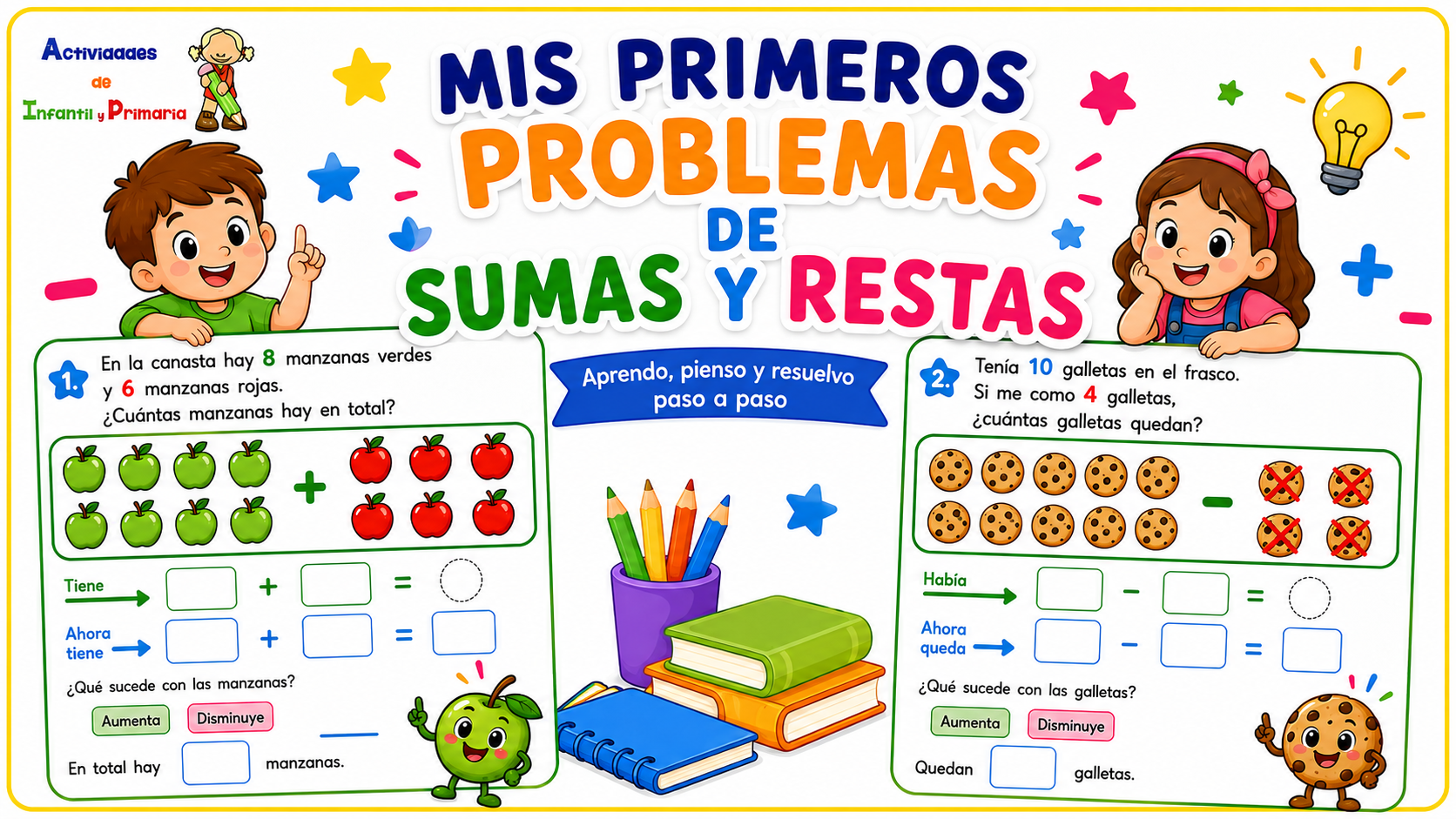 Mis primeros problemas de sumas y restas con apoyos visuales ...