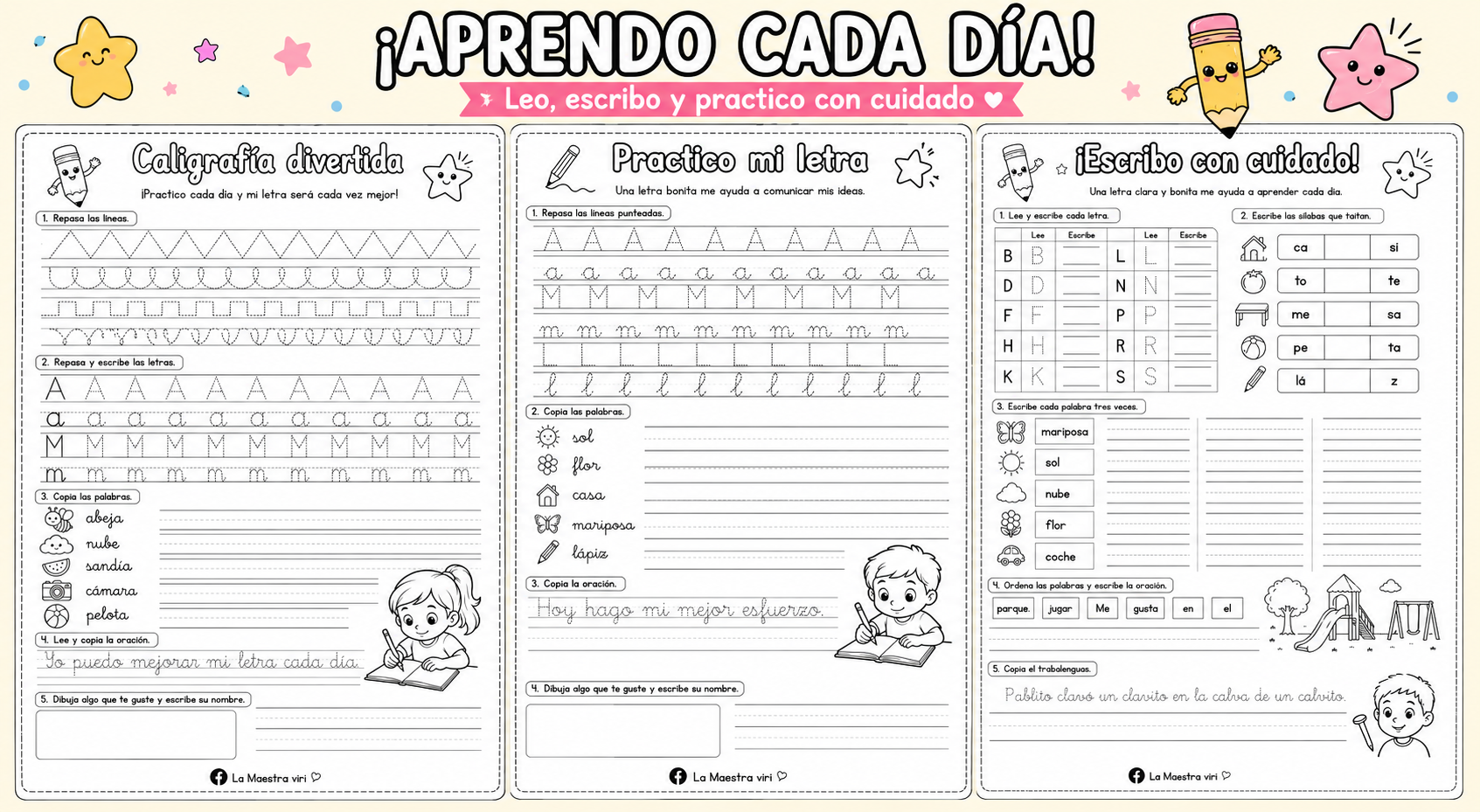 Pack de fichitas para repasar caligrafía antes de las vacaciones ...